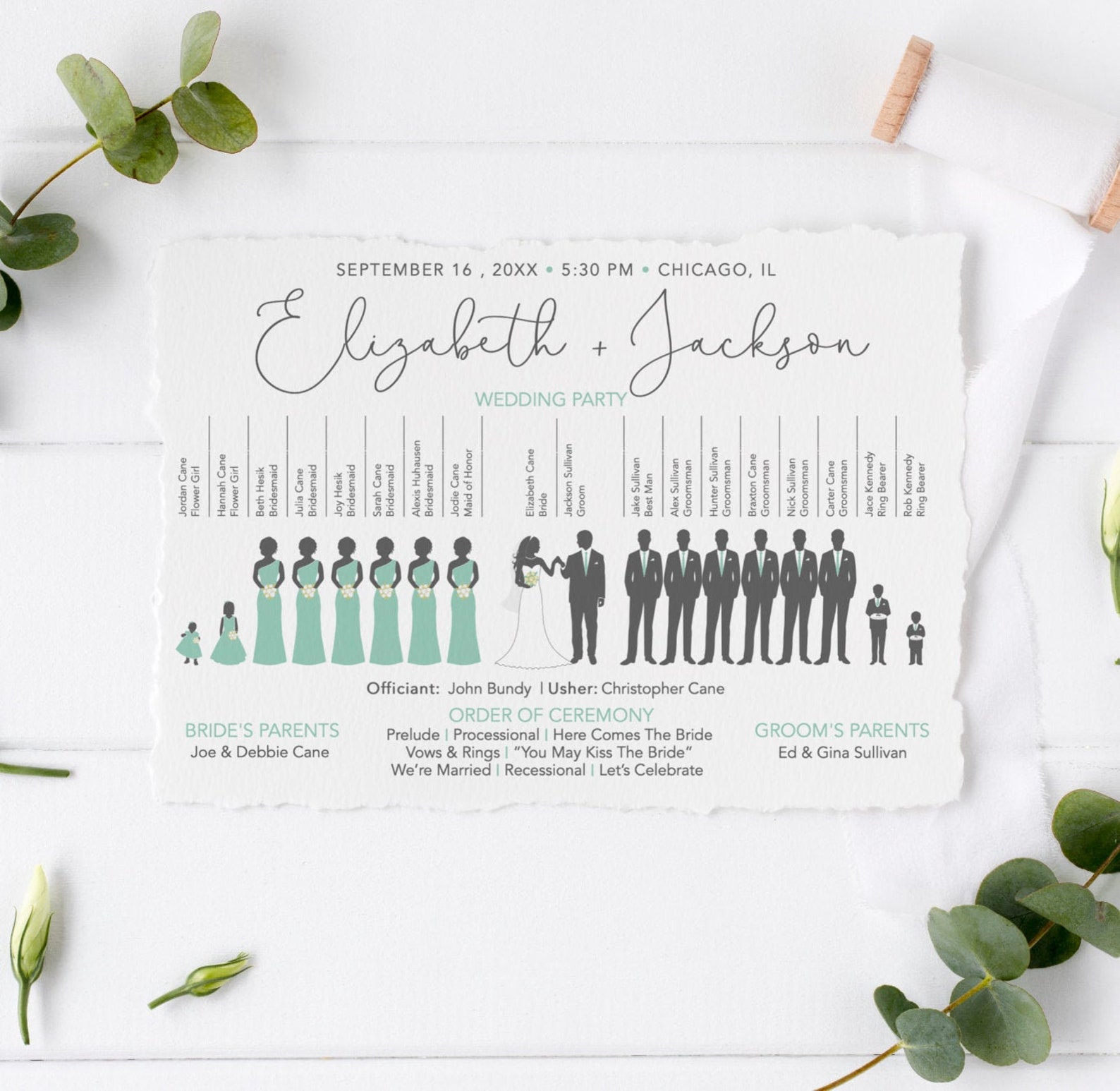 Silhouette Wedding Program Ceremony Wedding Program Spring - Etsy Canada