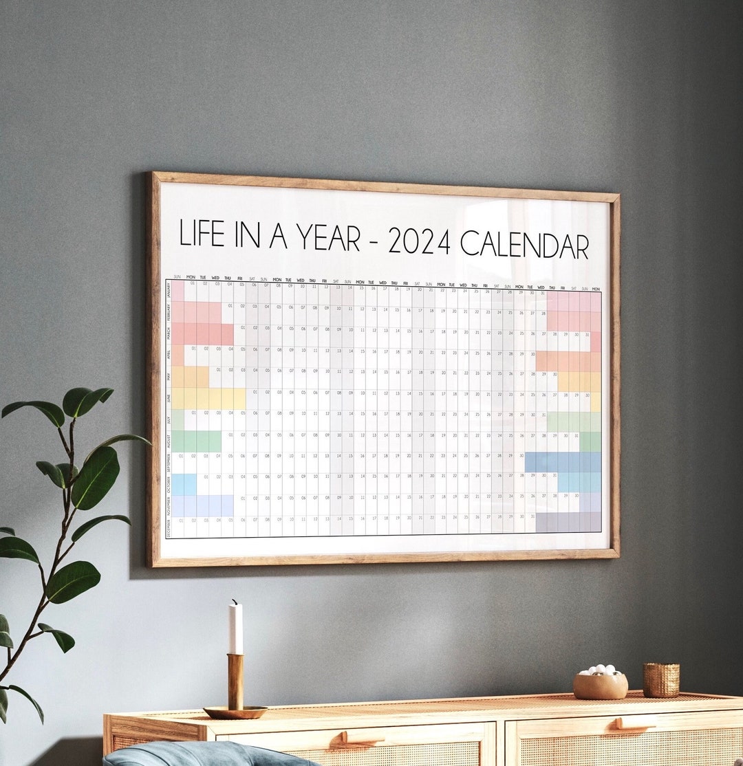 PRINTABLE 2024 Life in a Year Wall Calendar, Wall Planner, Big Wall ...