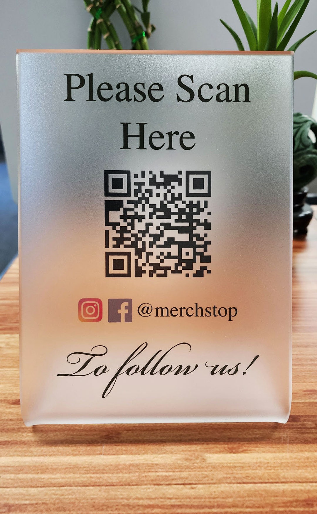 Custom Printed 1/4" Acrylic QR Code Social Media, Pop up Shop, Payment ...