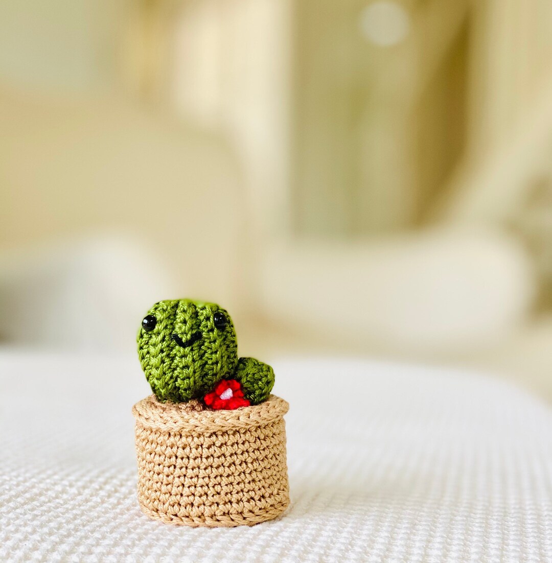 Crochet Mini Cactus in Pot: Handmade Cotton Amigurumi Gift - Etsy