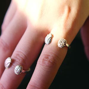 Sterling Silver Anatomical Heart & Anatomical Brain Ring - Etsy