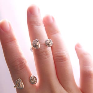 Sterling Silver Anatomical Heart & Anatomical Brain Ring - Etsy