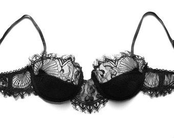 Black Lace Bra | Etsy