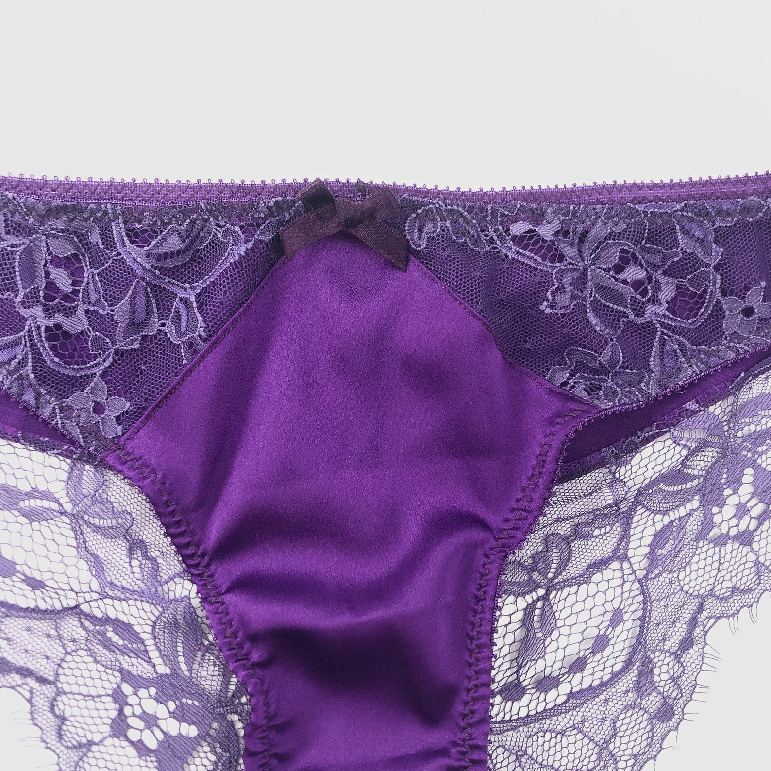 Silk Purple Panties Purple Lace Panties Lace Brief - Etsy