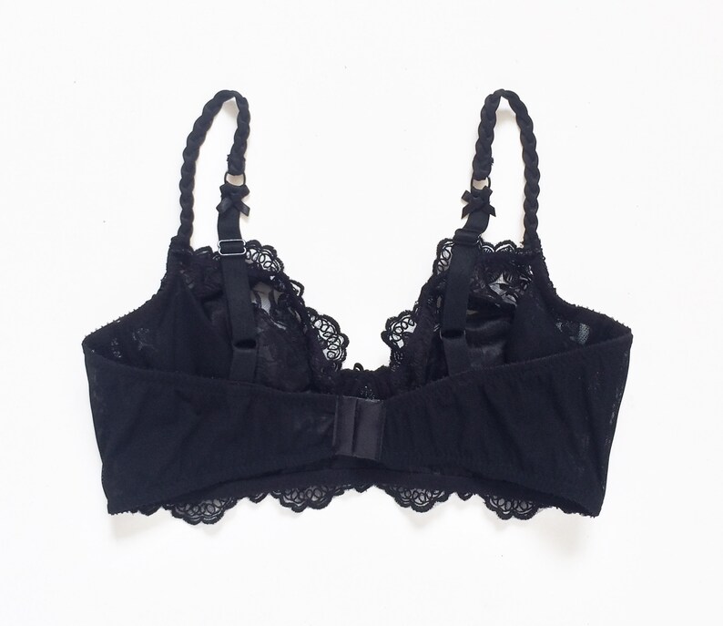 Black Lace Bra in Black French Calais Lace - Etsy