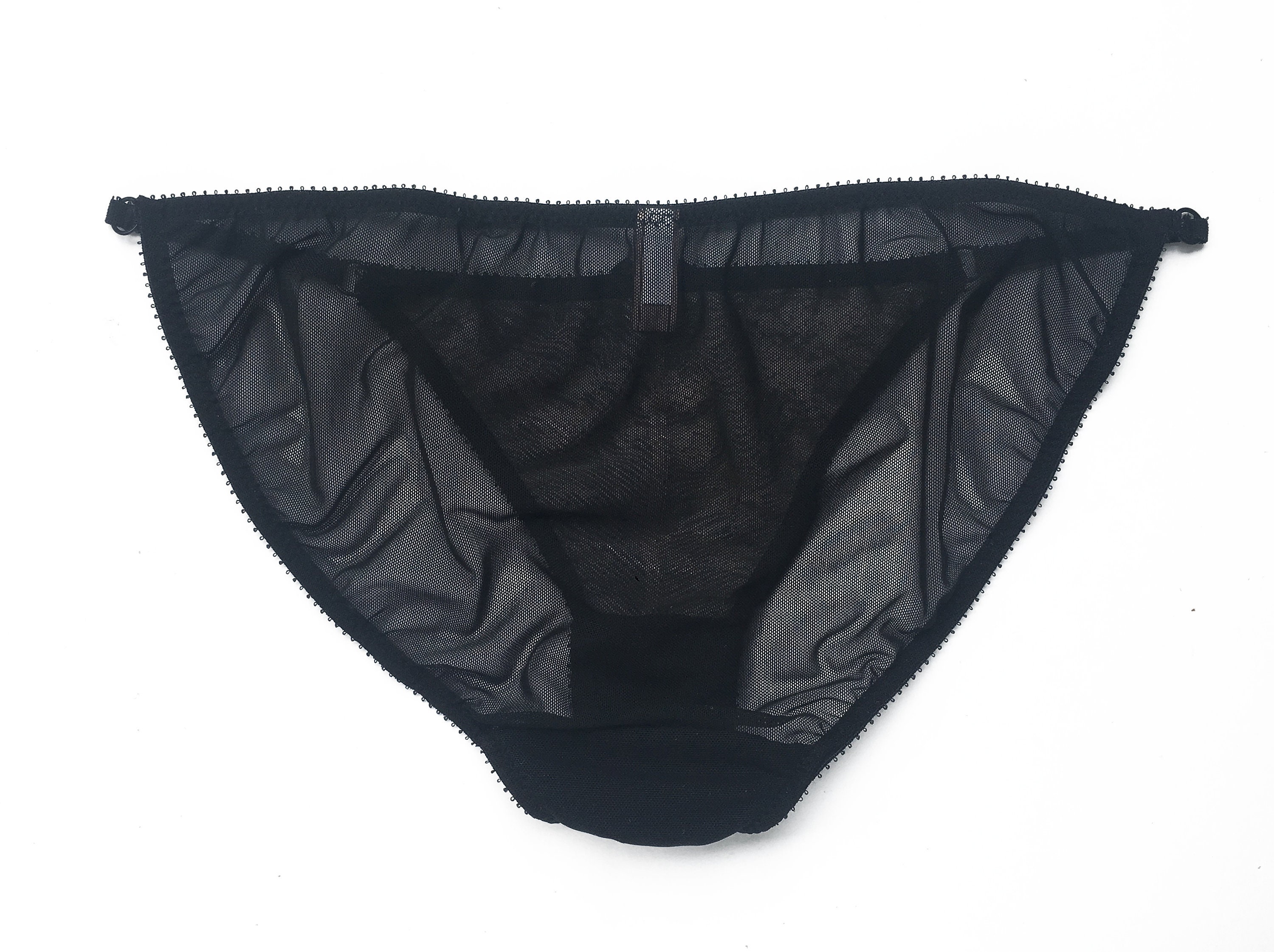 Black Lace Sheer Panties With Nude Lining - Etsy UK