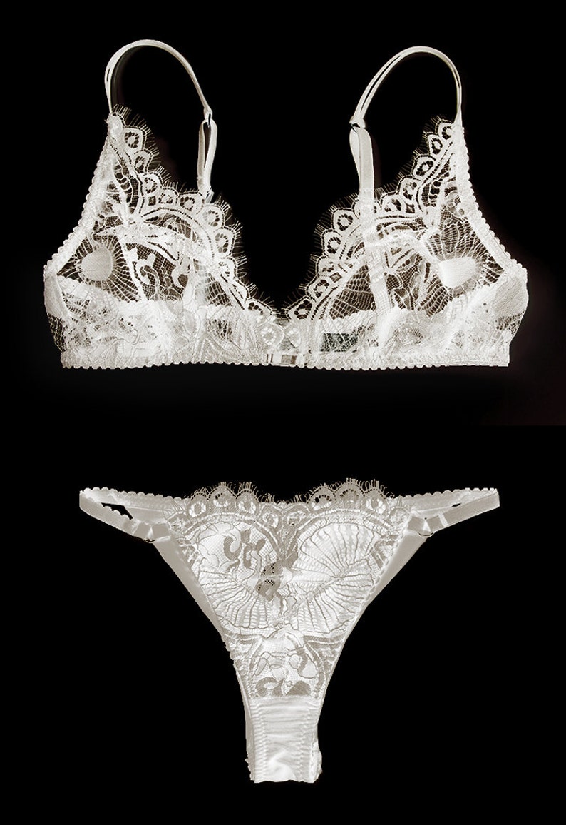 Wedding Bralette White Lace Bralette White Sheer Bralette Etsy