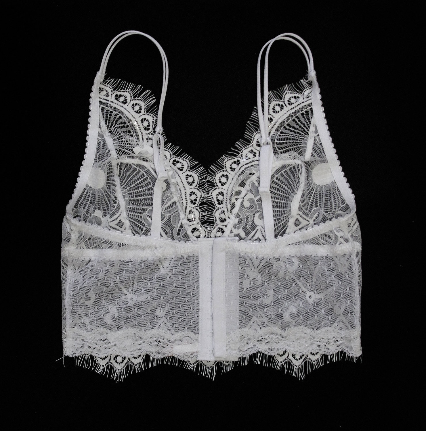 Wedding Bralette - White Chantilly Lace Bra Top - Bridal Bralette ...