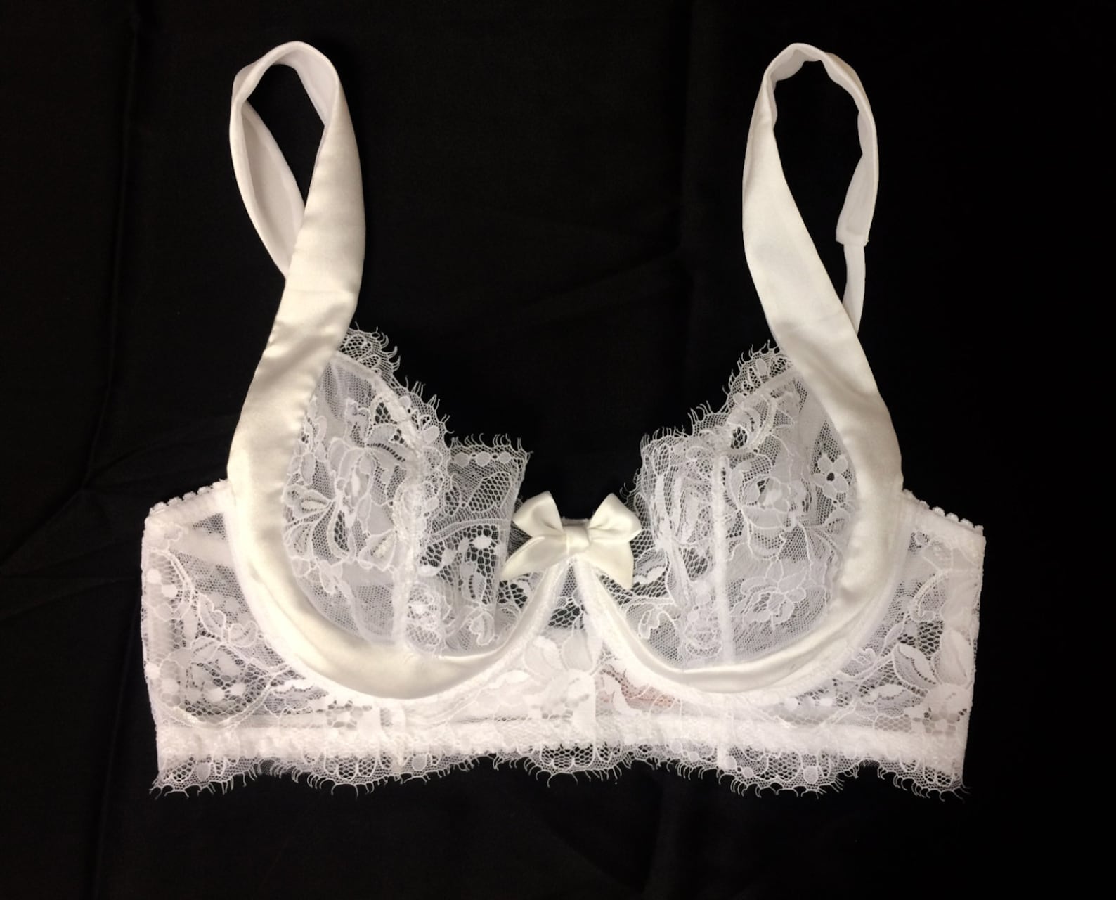 White Lace Bra - Bridal Bra - Lace Bra - Silk Lingerie - White Bra ...