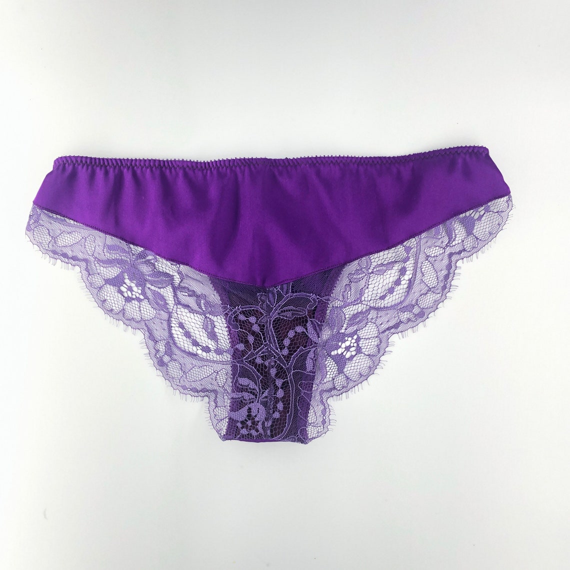 Silk Purple Panties Purple Lace Panties Lace Brief - Etsy