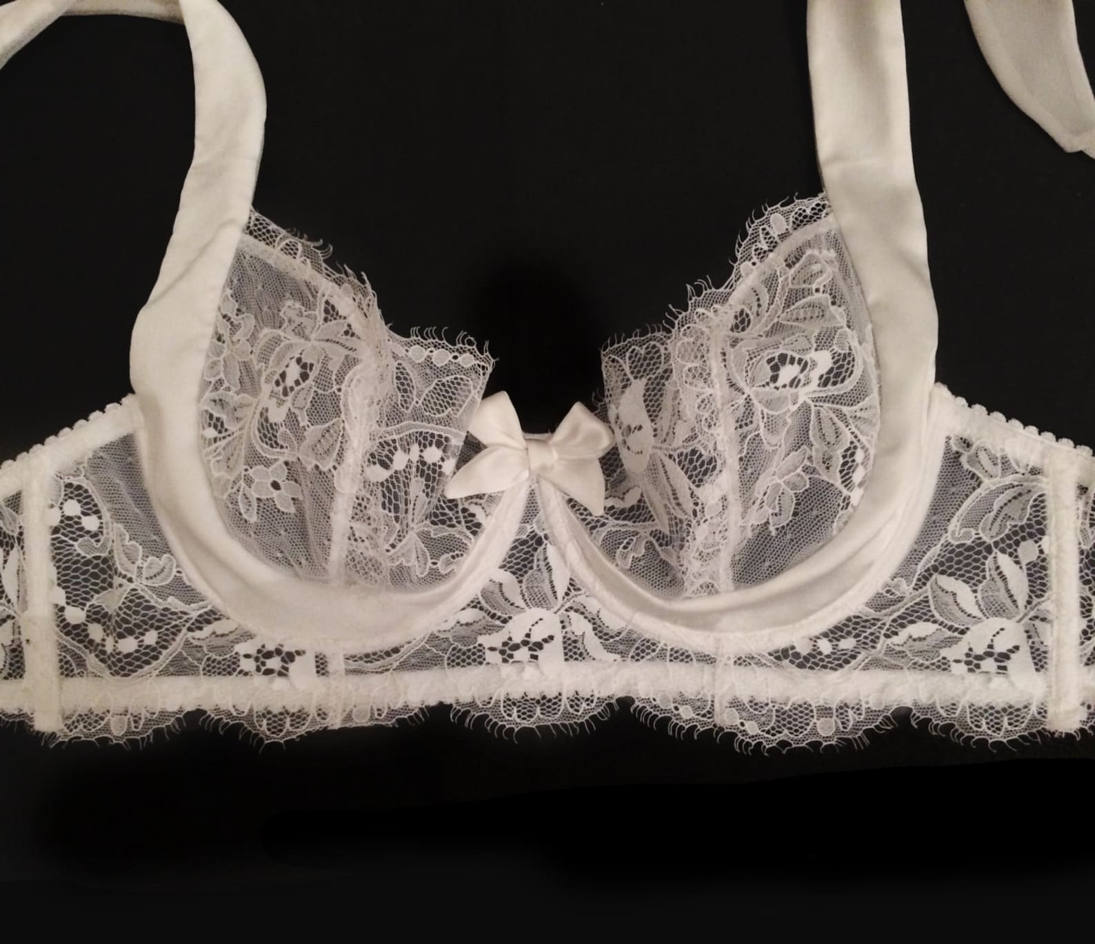 White Lace Bra Bridal Bra Lace Bra Silk Lingerie White Bra Lace Bra In