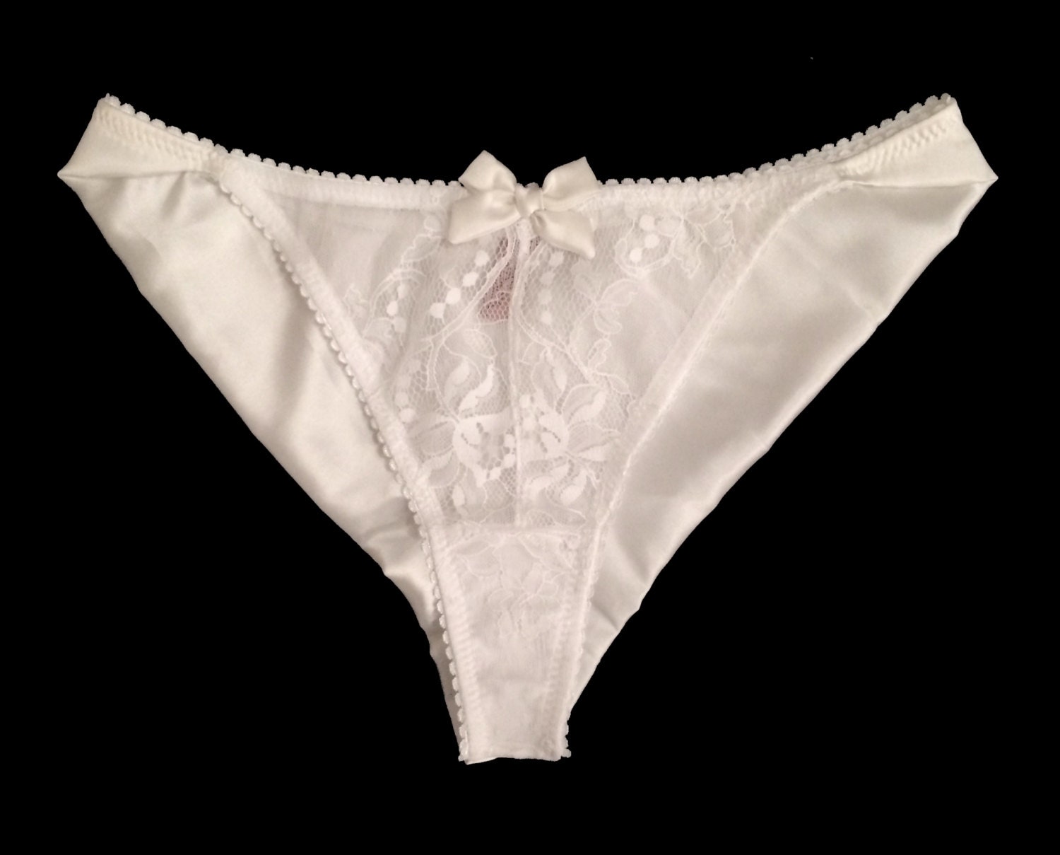 Silk Panties In White Lace Silk Tanga Shape Etsy