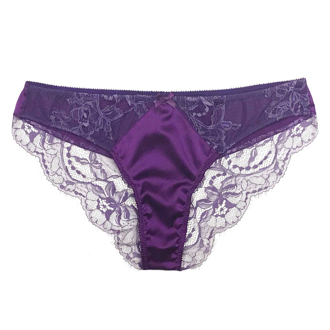 Silk Purple Panties Purple Lace Panties Lace Brief - Etsy