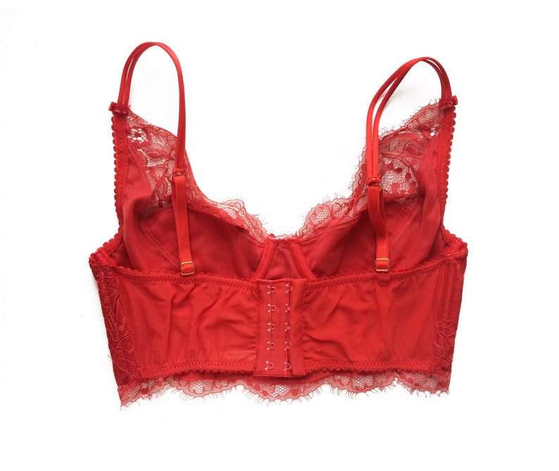 Rote Spitze BH in rot Französisch chantilly Spitze und Spandex Seide ...