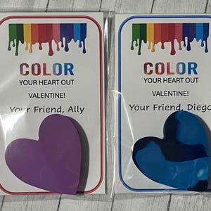 Valentine Crayon Hearts Personalized Cards | Class Crayon Valentines ...