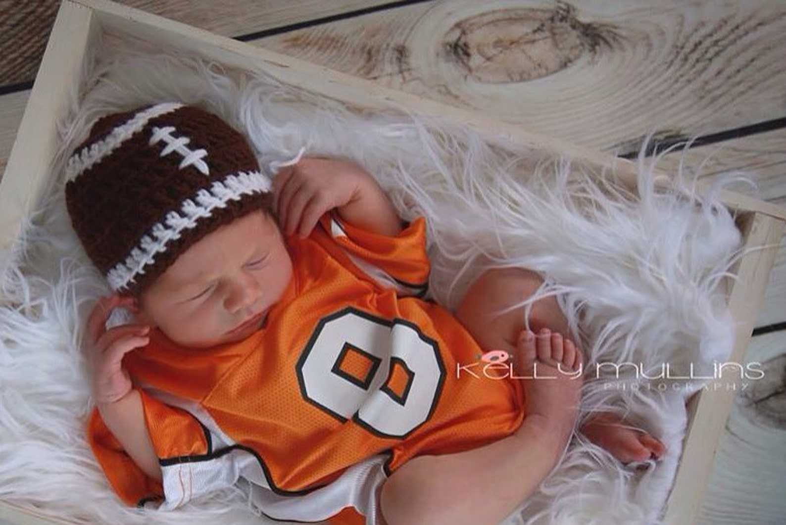 Football Newborn Hat, Beanie, Cap ,crochet Baby Football Hat, Newborn ...