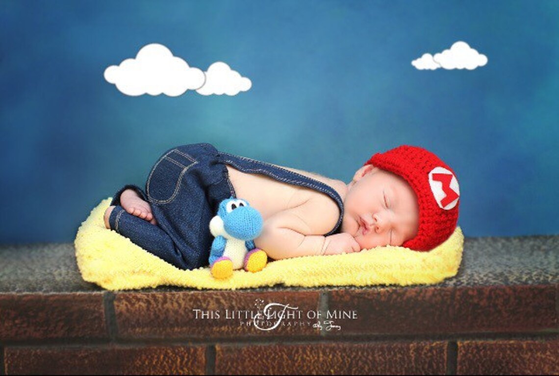 Mario Brothers Hat Crochet Newborn Photo Prop Super Mario - Etsy