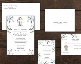 Cross Wedding Invitations - Etsy