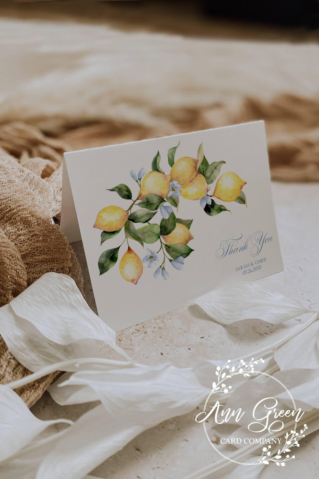 Lemon Wedding Thank You Notes, Lemon Bridal Shower Thank You Notes ...