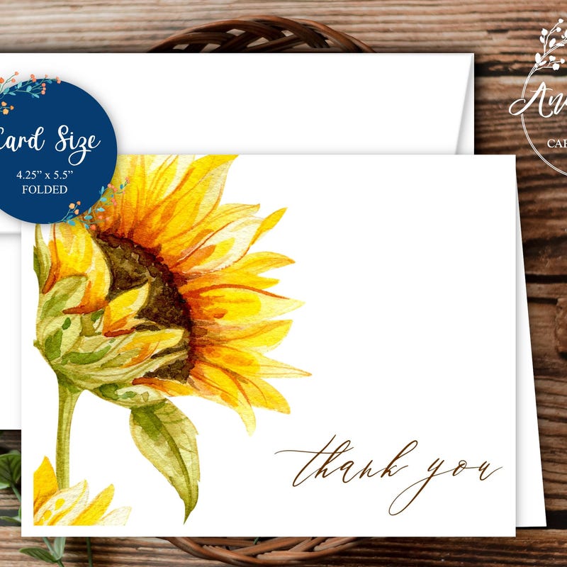 Sunflower Thank You - Etsy