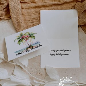 Hawaiian Christmas Cards: Palm Tree Beach Holiday - Set of 12 - Etsy