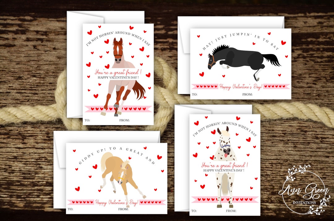 Horse Valentines, Horses, Horse, Hearts, Kids Class Valentines ...