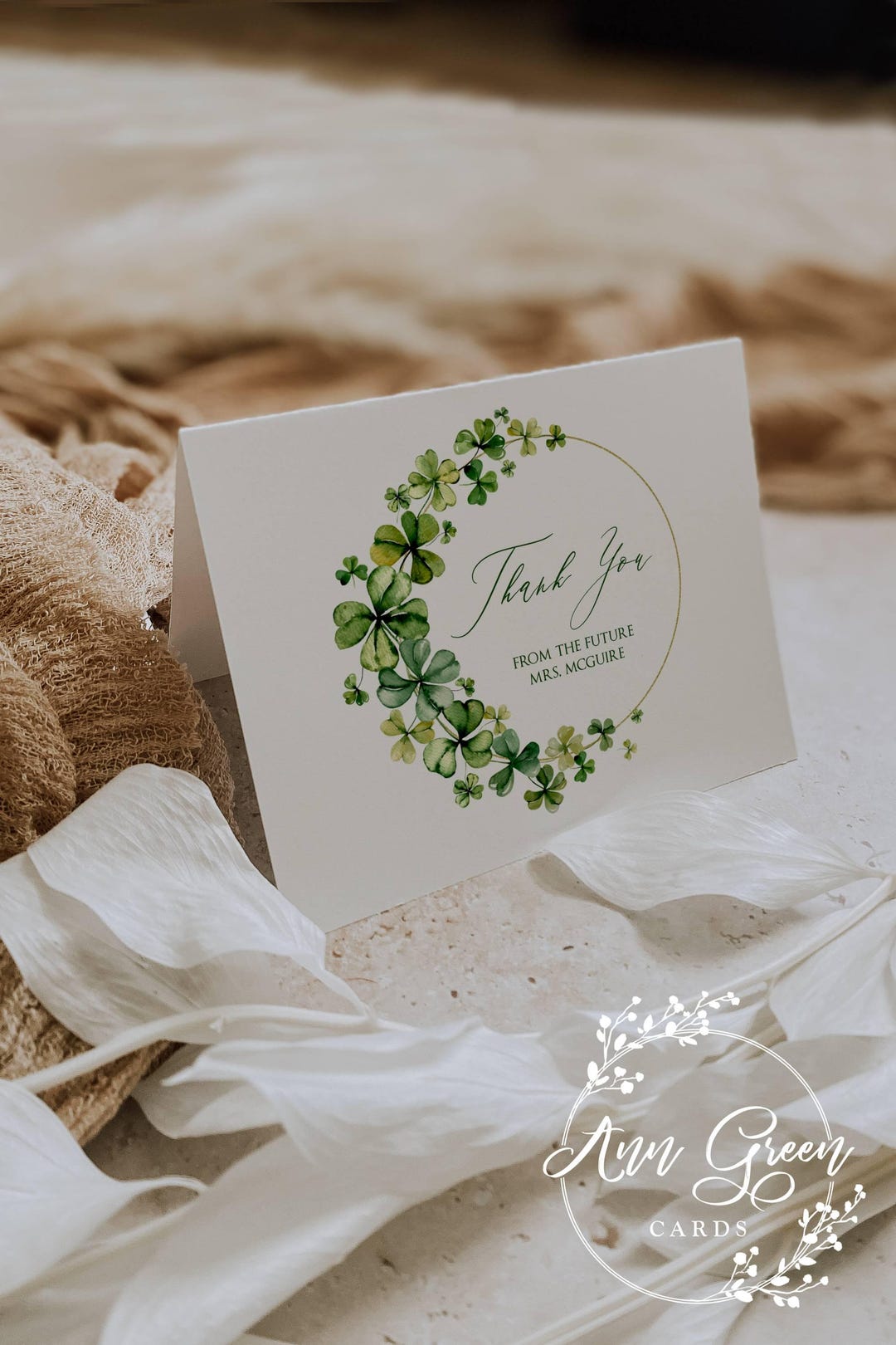 Personalized Shamrock Thank You Cards: Irish Wedding, Bridal Shower ...