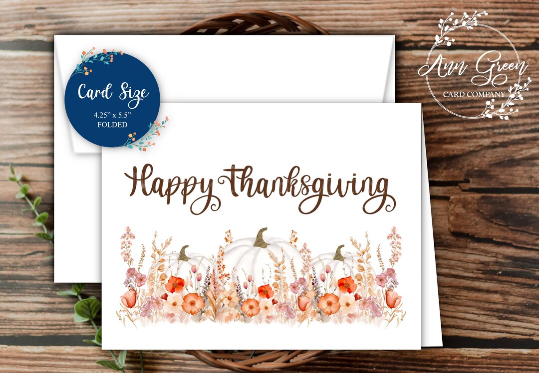 Thanksgiving Cards, Note Cards, Autumn Flowers, White Pumpkins ...