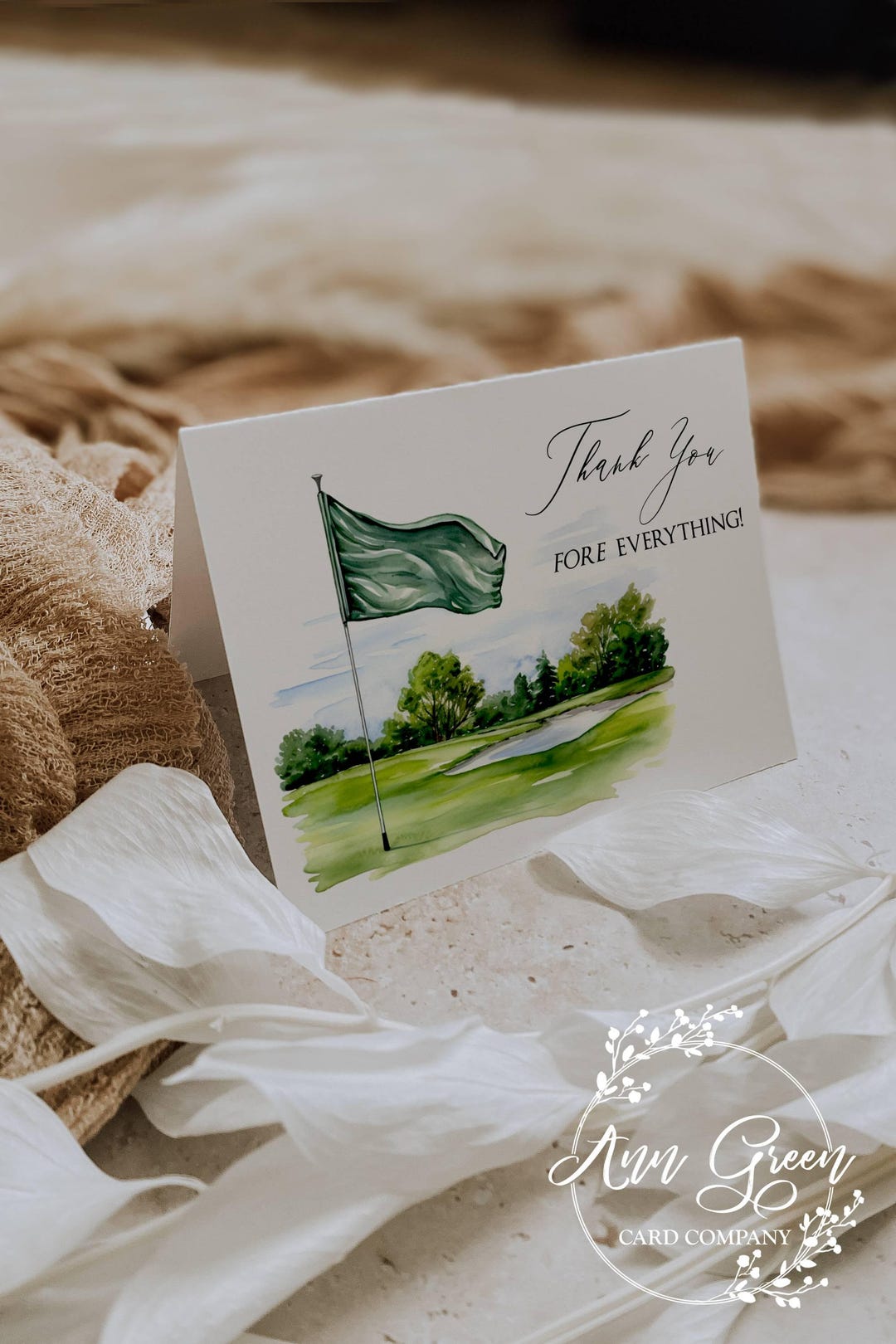 Golf Thank You Note Cards, Set of 12 With Envelopes: Personalized Golf ...