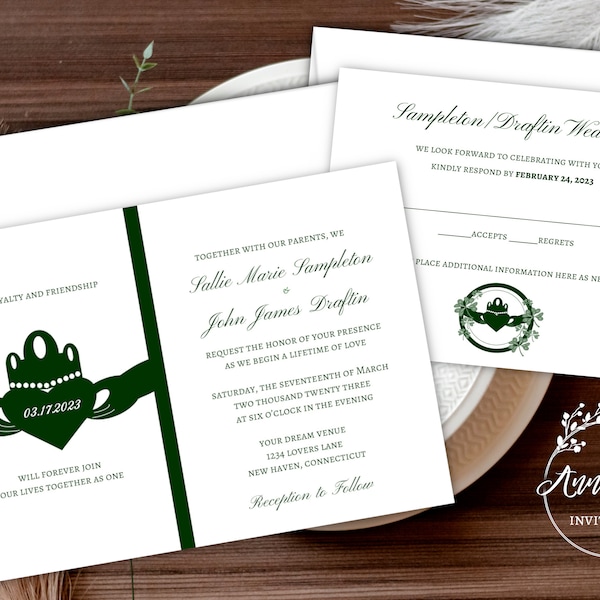 Celtic Irish Wedding Invitations - Etsy