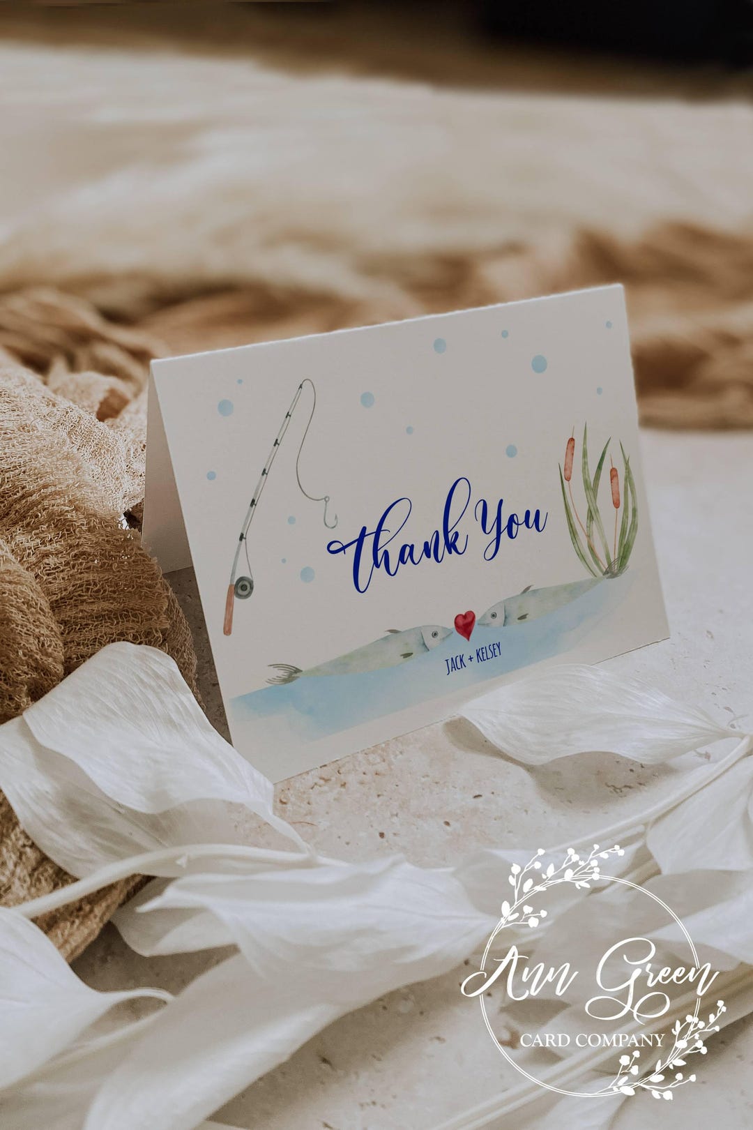 Fishing Bridal Shower or Wedding Thank You Notes: Personalized Set of ...