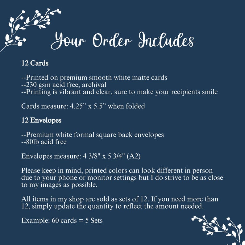 Botanical Christmas Thank You Notes: Berries and Leaves, Set of 12 With ...