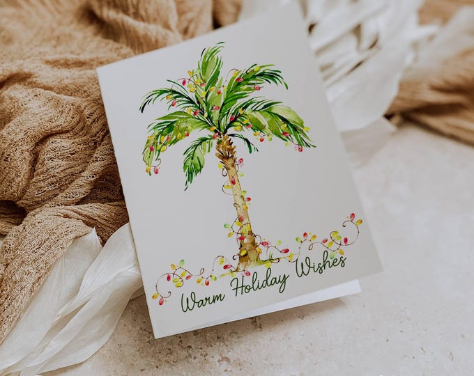 Handmade PALM TREE Tropical CHRISTMAS Greeting Cards, Choice - Etsy