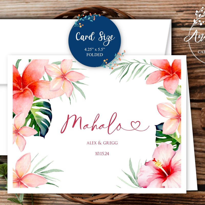 Mahalo Thank You Cards - Etsy