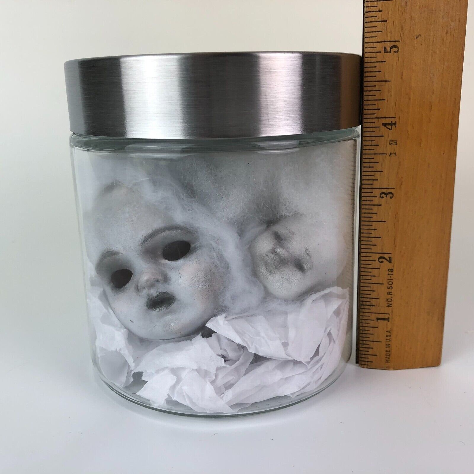 Creepy Bisque Doll Heads in a Jar Halloween Decor OOAK Handcrafted #2 ...