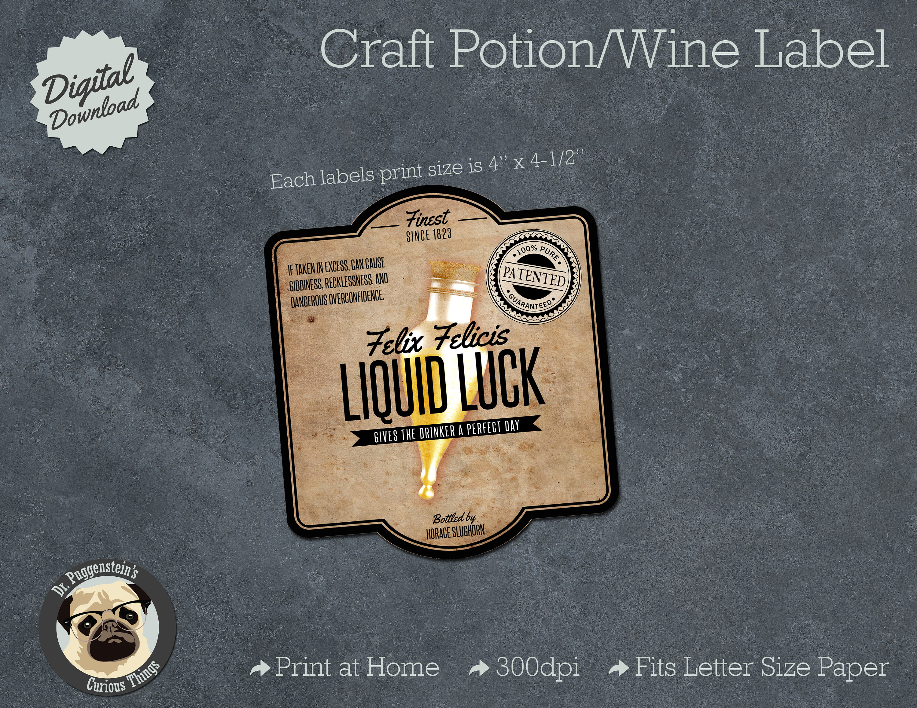 Felix Felicis Liquid Luck Halloween Potion or Ingredient Label - Etsy