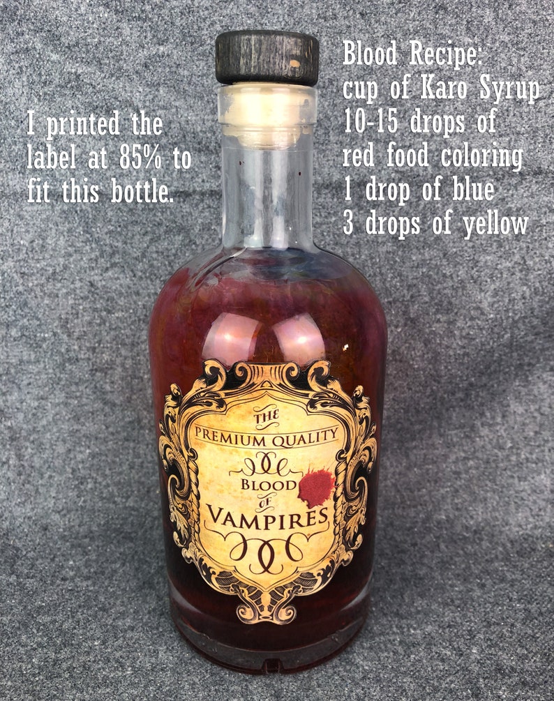 DIGITAL DOWNLOAD Blood of Vampires Halloween Spooky Wine - Etsy