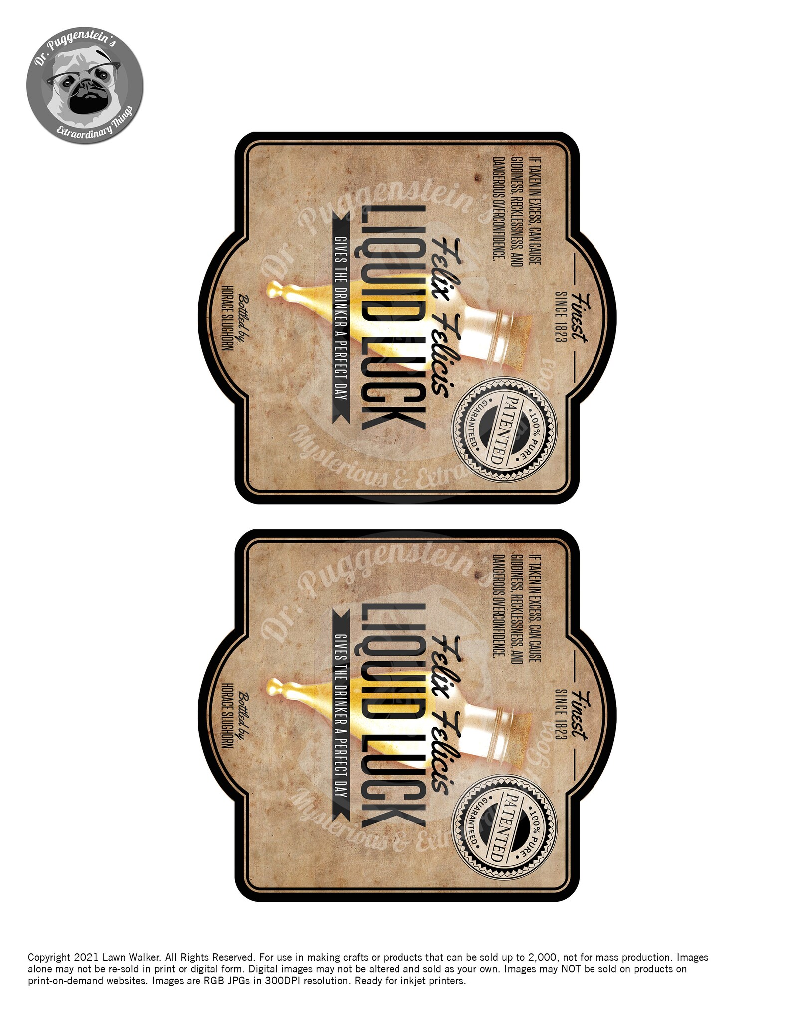 Felix Felicis Liquid Luck Halloween Potion or Ingredient Label - Etsy