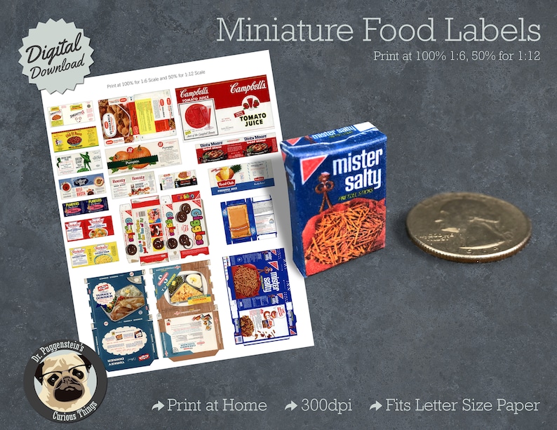 Vintage Food Label for Making Miniatures Canned and Boxed Food for ...
