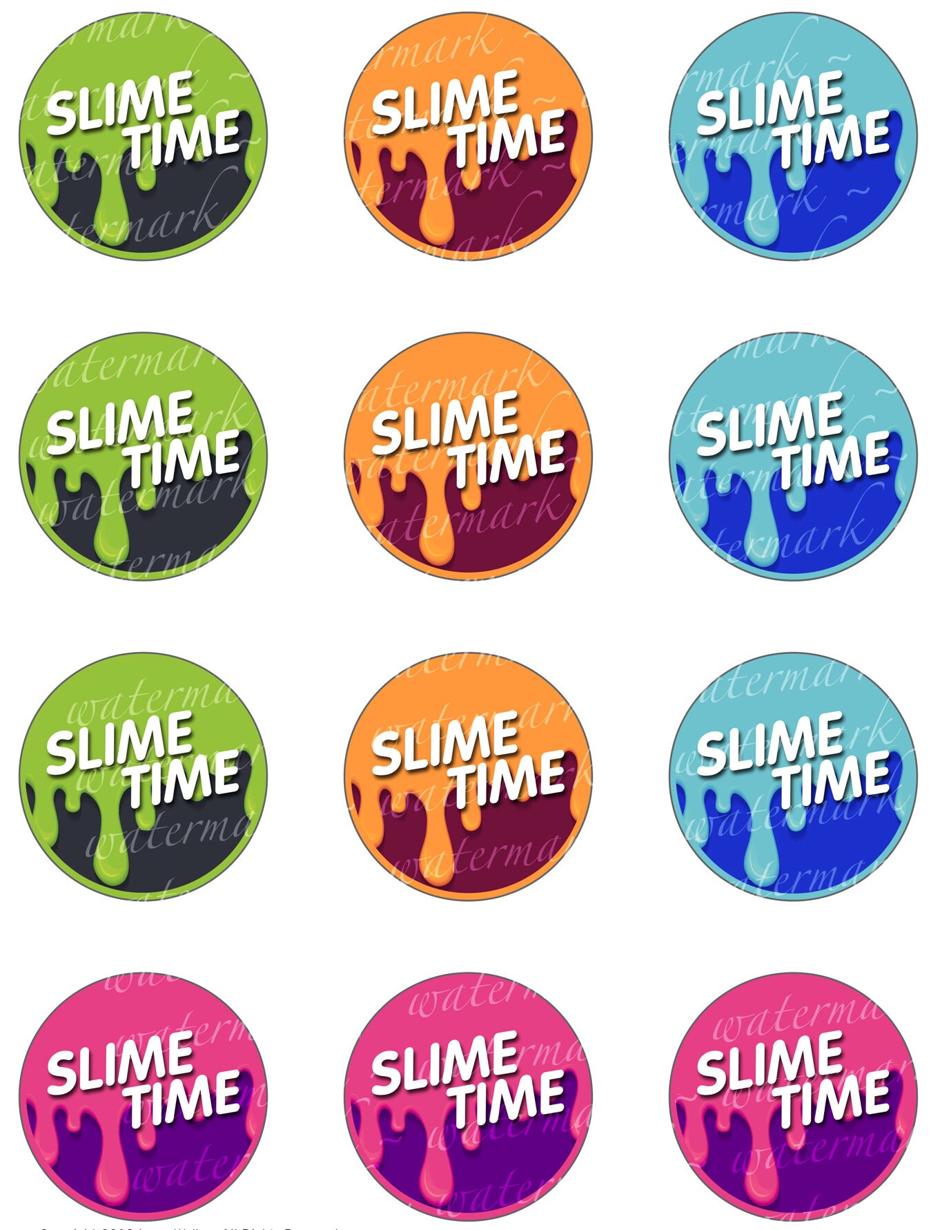 4 Colors - 2" Round Slime Labels OR Cupcake Toppers AVERY 22807 - Etsy