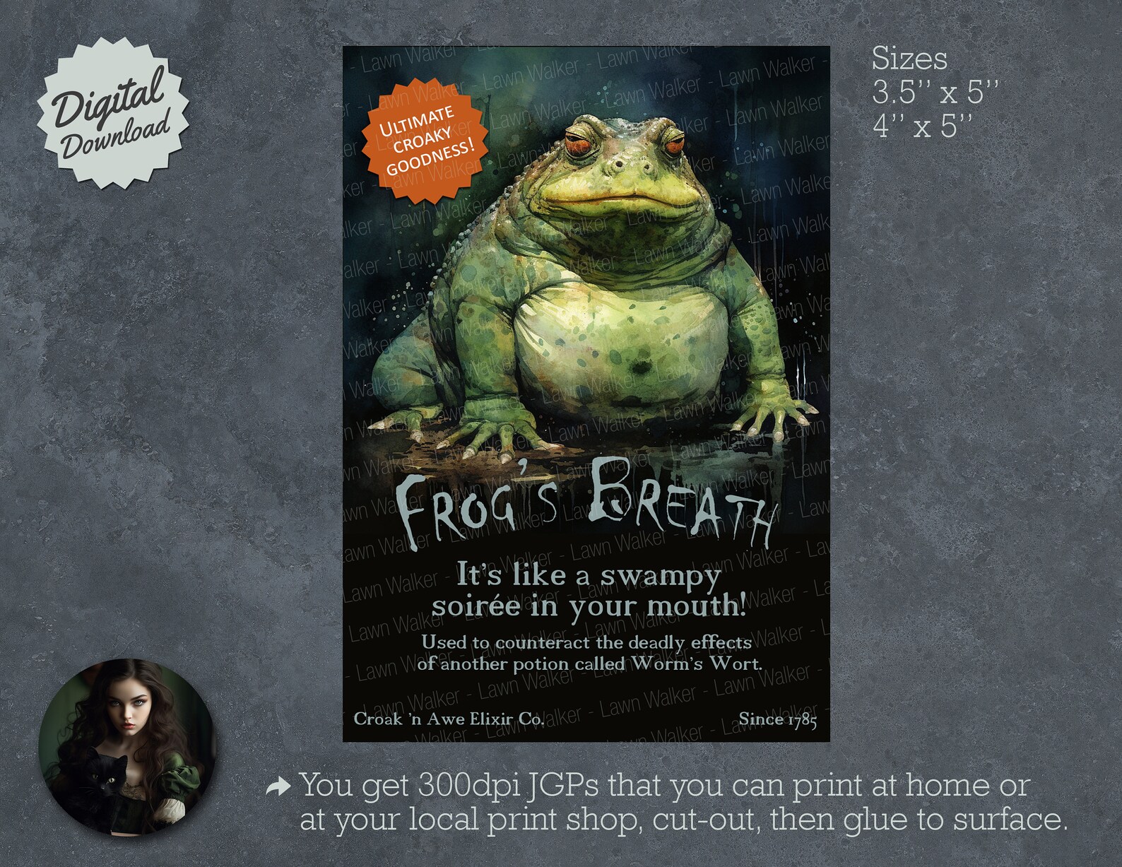 DIGITAL DOWNLOAD Frog's Breath Faux Potion or Wine Bottle Label - Etsy