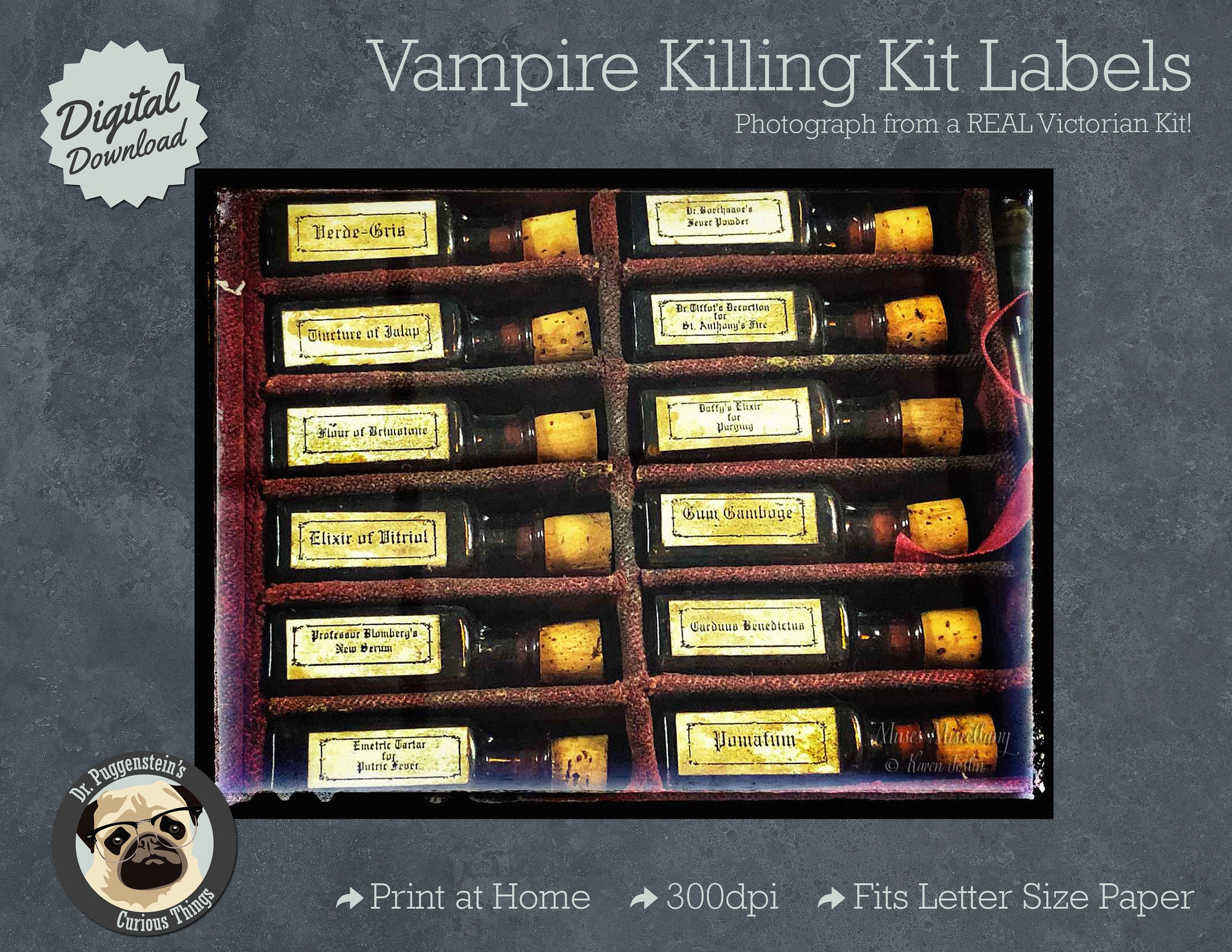12 Small Replica Labels From a 19th Century Vampire Killing Kit - Etsy