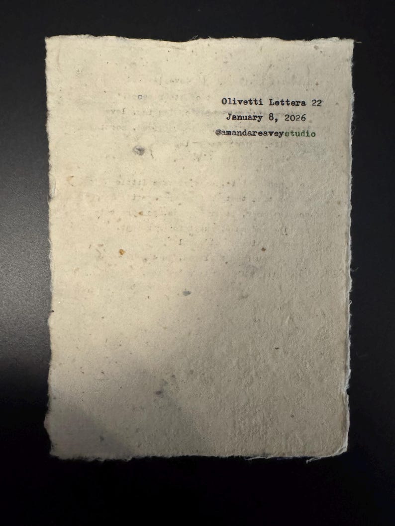 Original Typed Poem on Handmade Lokta Paper – “olivetti Lettera 22 (a ...