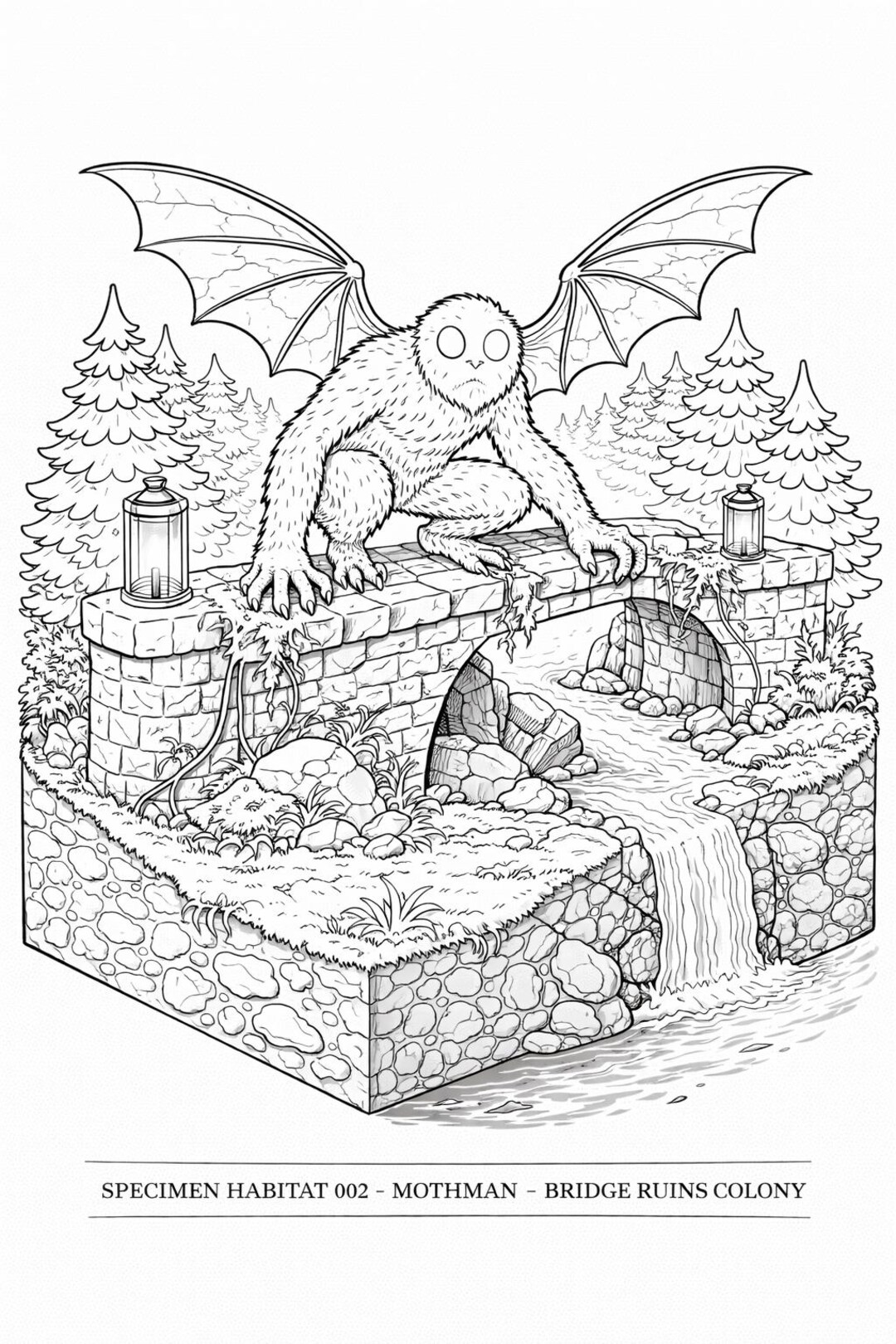 Mothman Coloring Page - Etsy
