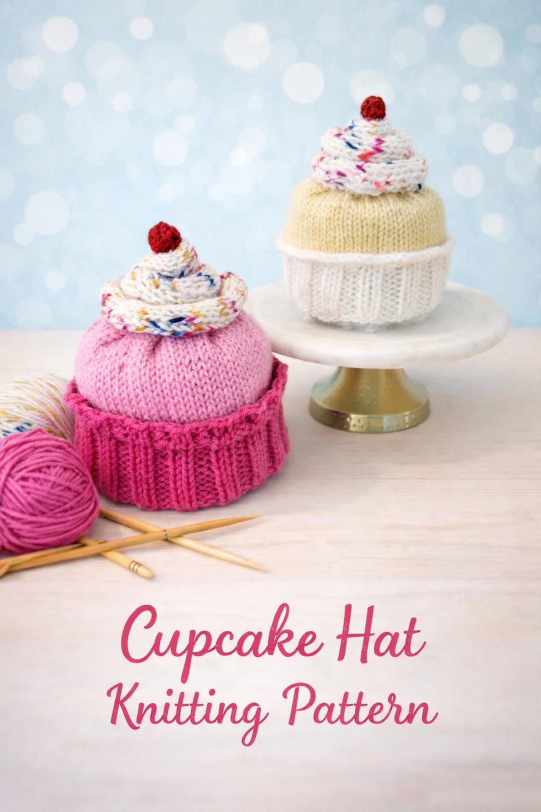 Cupcake Hat Knitting Pattern Instant Down Load in Four Sizes - Etsy