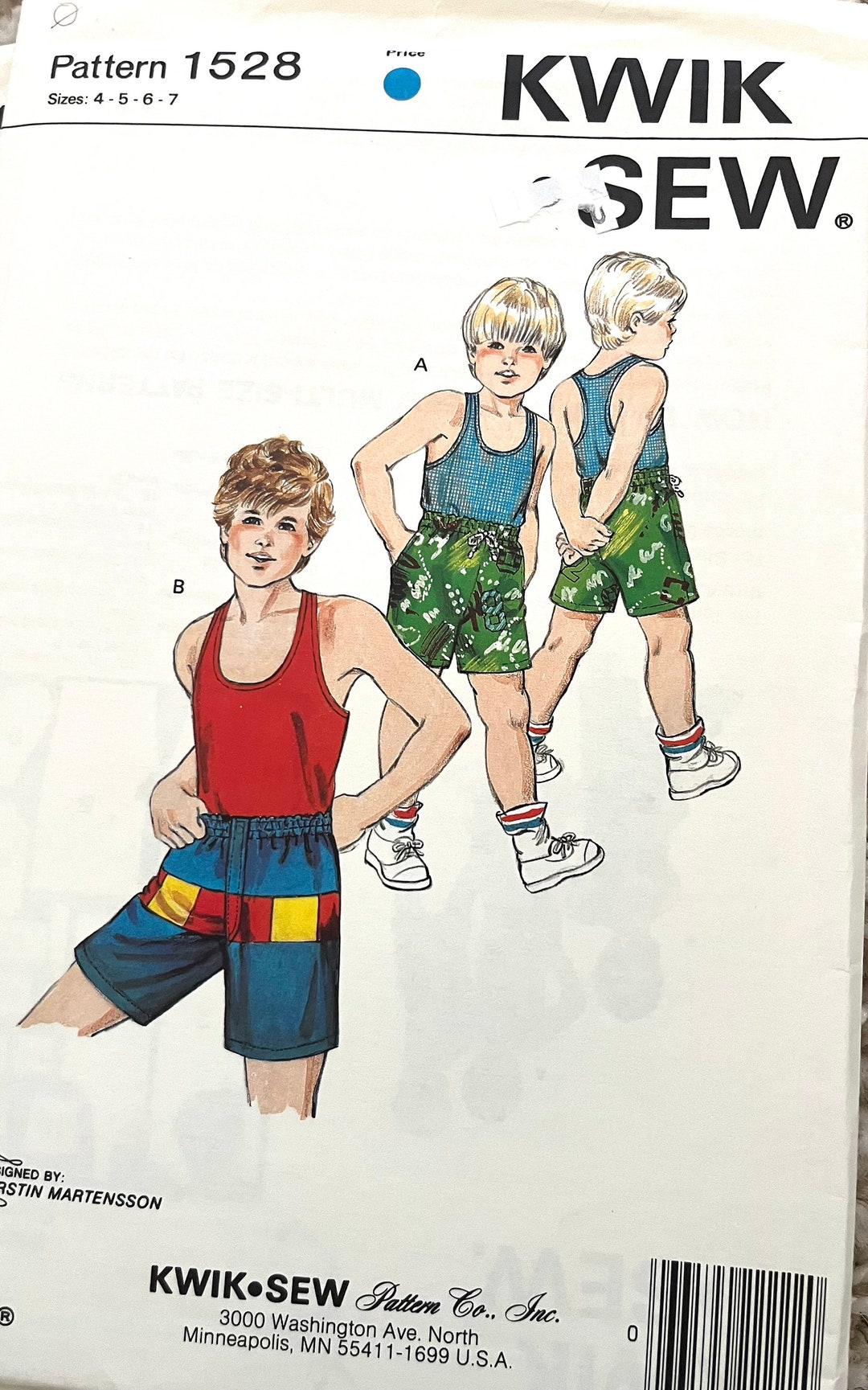 Kwik Sew New Uncut Pattern #1528 Kids Shorts and Shirt Size 4 5 6 7 - Etsy