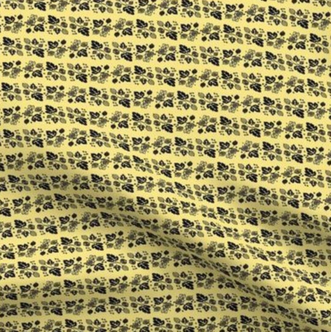 Mid Century Vintage Look Pyrex Yellow/black Gooseberry Linen/cotton ...