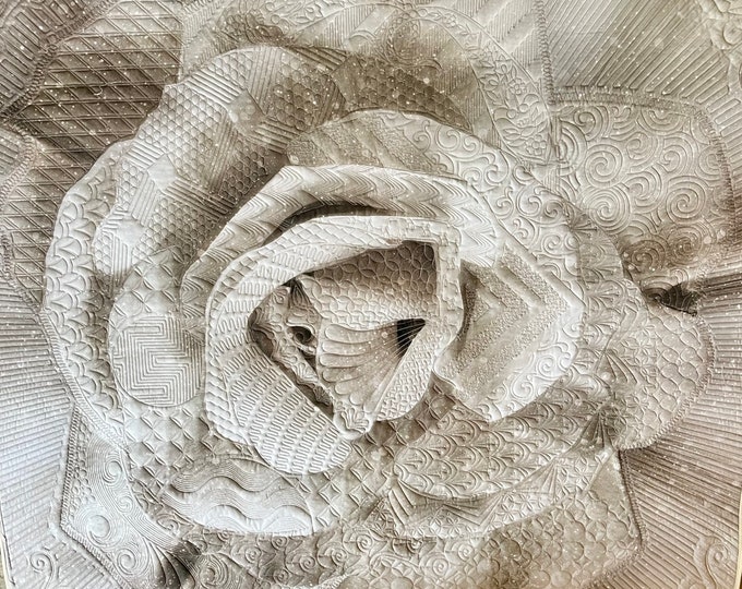 Wall Quilt hoffman Dream Big Quilted White Rose 42 Square - Etsy