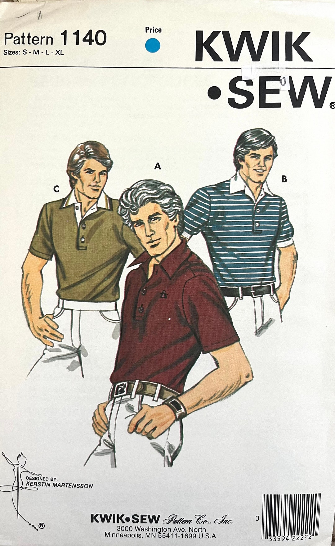 Kwik Sew New Uncut Pattern #1140 Mens Polo Shirts Size S M L XL - Etsy