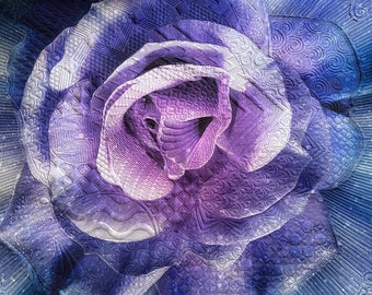 Blue Rose Quilt - Etsy